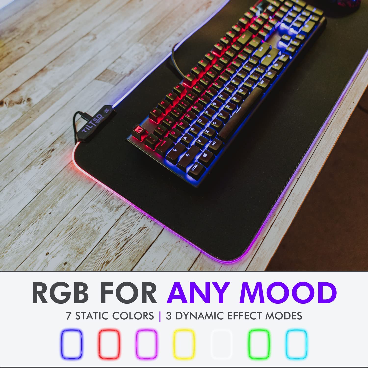 RGB Gaming Mouse Pad Large - LED Extended Mousepad Desk Mat – Tilted Nation
